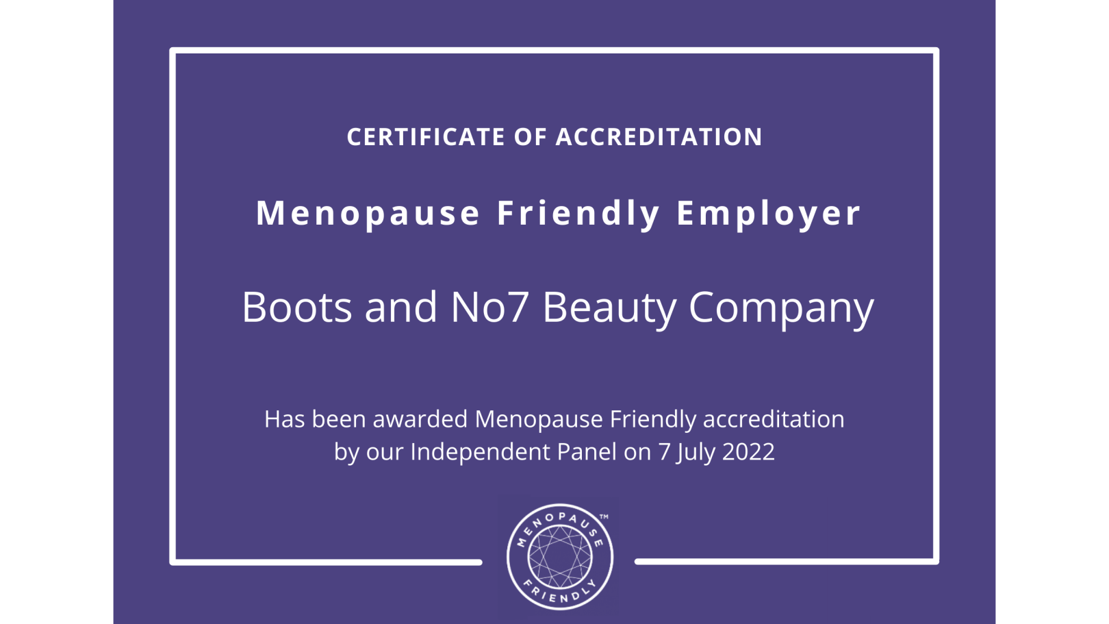 Boots UK - Accredited Menopause Friendly Employer 2023 | Walgreens ...