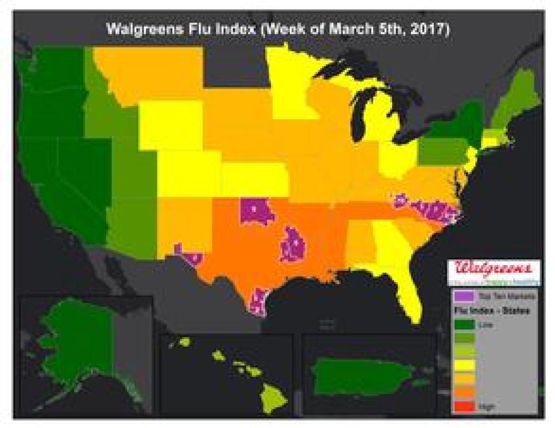 Walgreens Flu Index™ for Week of March 5, 2017 | Walgreens Boots Alliance