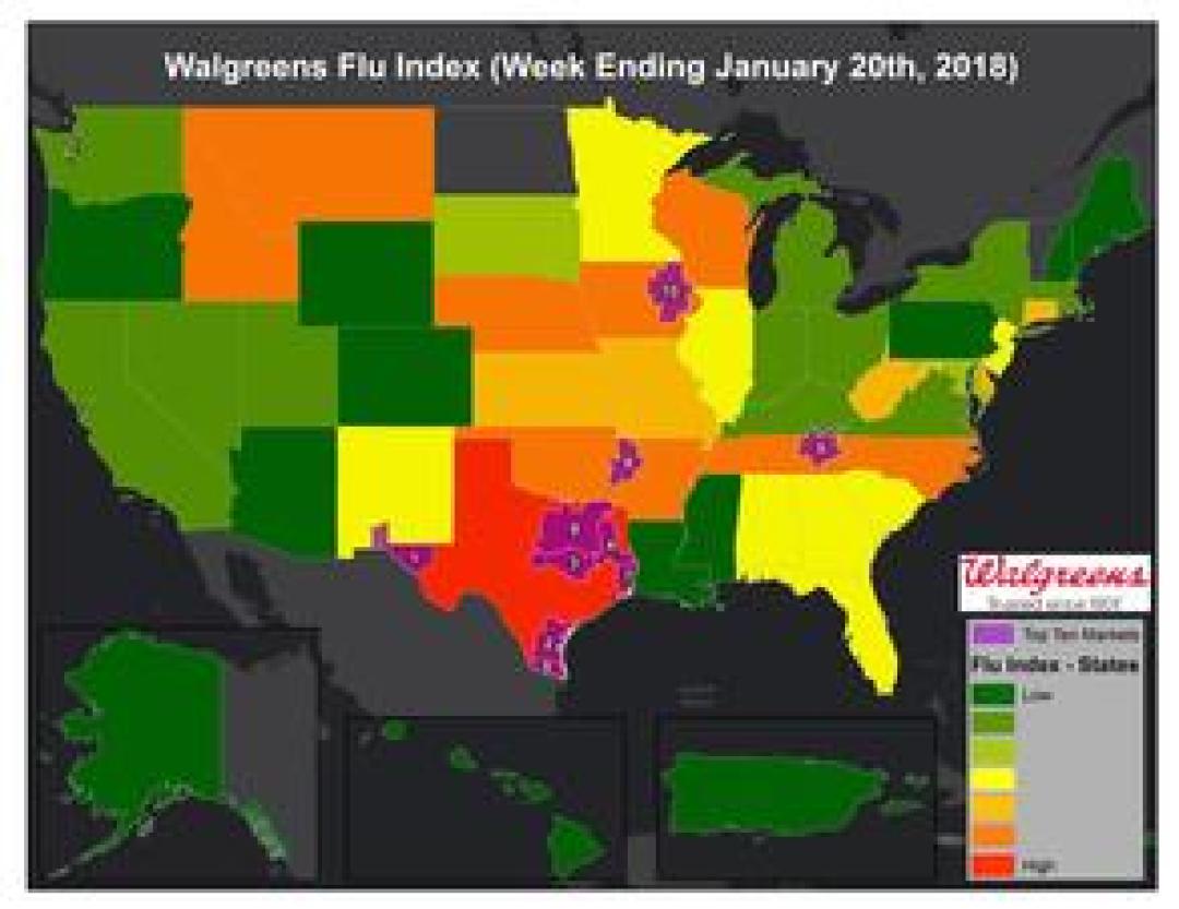 Oklahoma and Montana Top List for Flu Activity Gains in This Week's ...