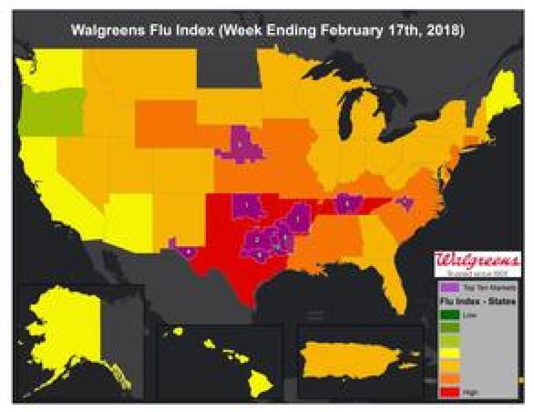 Northeast US States See Gains in This Week's Walgreens Flu Index ...