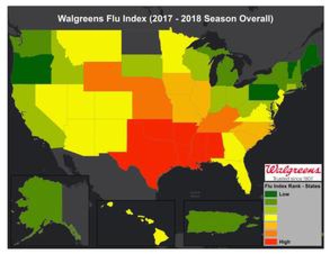 Southern States Top Walgreens Flu Index™ for Overall Flu Activity ...